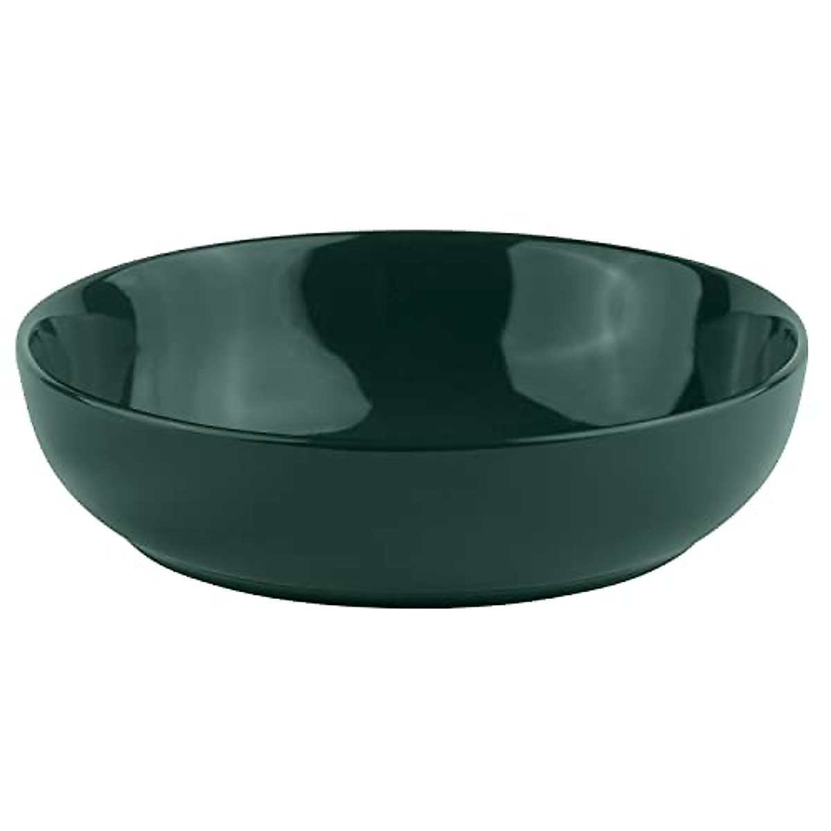 KooK Porcelain Pasta Bowl Set, For Soups and Salads, Serving Bowls, Large Capacity, Microwave & Dishwasher Safe, Set of 4, 40 oz (Hunter Green)