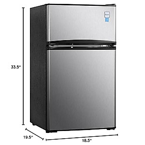 Avanti RA31B3S 3.1 Cubic Foot 2-Door Counter-high Refrigerator/Freezer, 33.5" x 18.8" x 19.8", Black