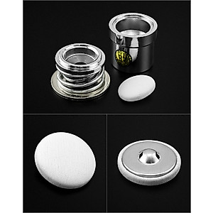 QWORK Button Maker Kit with 3 Sizes Die Sets and 300 Buttons, 11/16", 1", 1-3/16" (18, 25, 30mm) Diameter Hand Fabric DIY Button Making Punch Cloth Button Cover Making Machine Tool