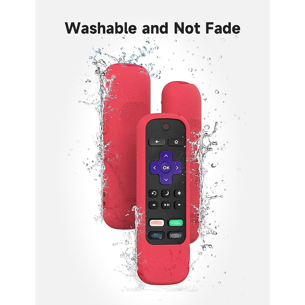 Roku Voice Remote Cover for Roku Voice Remote Pro 2nd Ed(2024), Roku TCL RC580,Stick 4k+,RCA1R 2022,RCAL7R Remote Shockproof Silicone Protective Case for Streaming Stick 4K with Remote Loop(Red)
