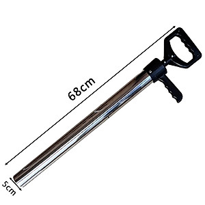 Aymzbd Shrimp Pump, Mantis Shrimp Pump, Easy to Carry Beach Artifact, Shrimp Extractor Clam Pump, Fish Pump Seafood Catching Device, Stainless Steel Catching Tool, Style A 68cm