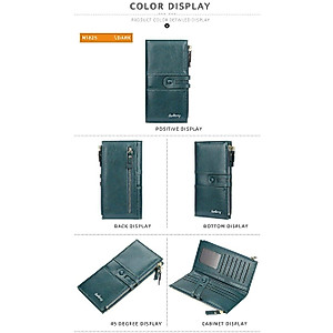 MICROSEVEN Women's Women Large Capacity Leather Double Zipper Long Purse Wallet Phone Bag (Baby Pink)