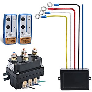 MaySpare 250A Winch Solenoid Relay 12V Winch Relay Contactor with 2Pcs Wireless Winch Remote Control Kit Max. 150ft for 2000-5000lbs ATV UTV Truck Jeep Winches