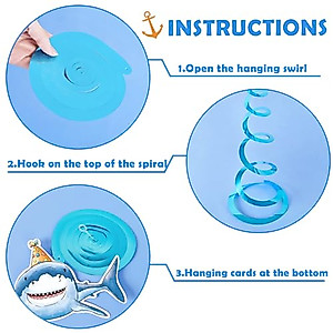 WERNNSAI Shark Party Hanging Swirls – 24 PCS Shark Party Supplies Birthday Decorations for Boys Ocean Shark Themed Party Baby Shower Ceiling Decor