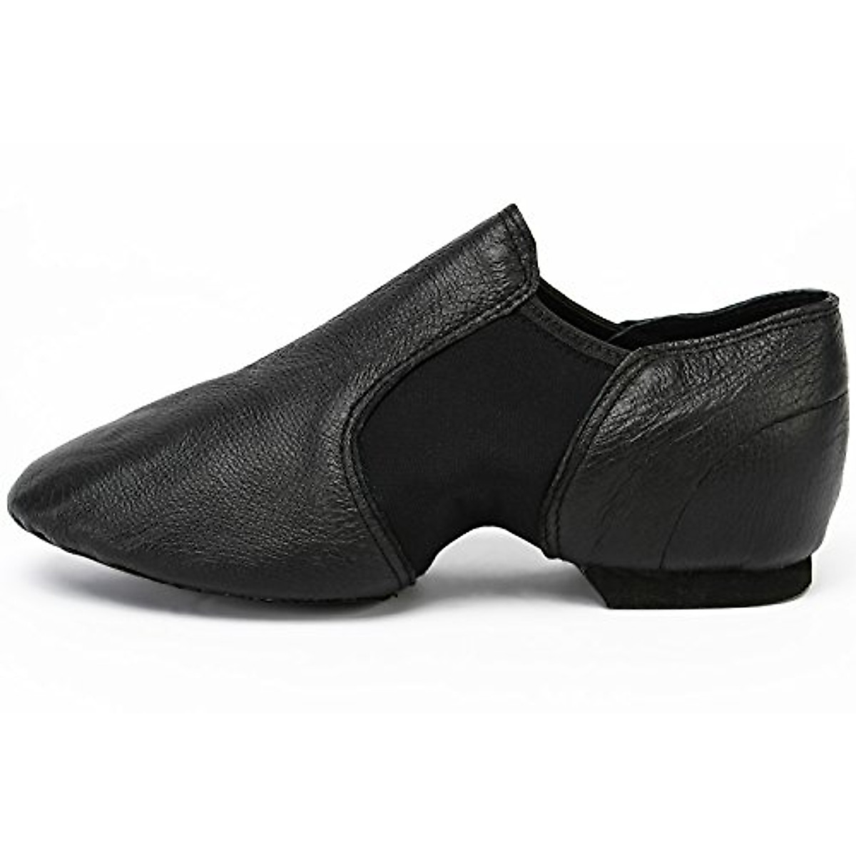 Danz Plus Slip On Leather Jazz Shoes Adult & Child (US 5 Adult, Black)