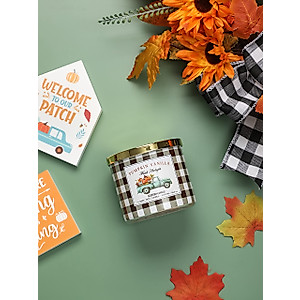 Pumpkin Candle Fall Candle Pumpkin Vanilla Secented Candle Autumn 3 Wicks Large Candle 14 oz