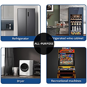 WKKLQ Adjustable Mini Fridge Stand with 4 Lockable Universal Rollers,Washer and Dryer Stand with Wheels,Movable Furniture Dolly Refrigerator Stand(4 Double Wheels Black)