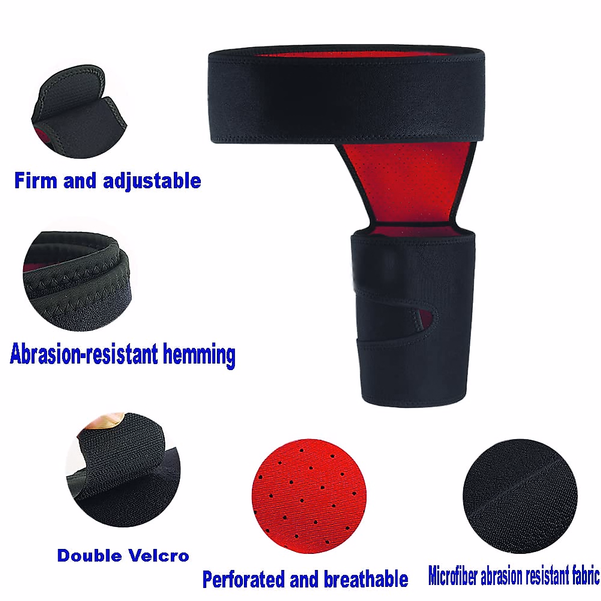 Hip Groin Stabilizer, Groin Wrap for Pain Relief Thigh Compression Sleeve, Hip Joint Pain, Sciatica Nerve Brace Injury, Thigh Leg Compression Support Wrap Sleeve Fits Both Legs Men and Women