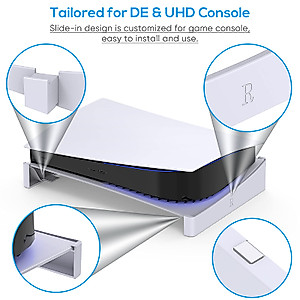 Klipdasse Horizontal Stand Compatible with Playstation 5 Disc & Digital Edition, Base Stand Bracket Desk Stand Accessories with Non-Slip Rubber Compatible with PS5 Console