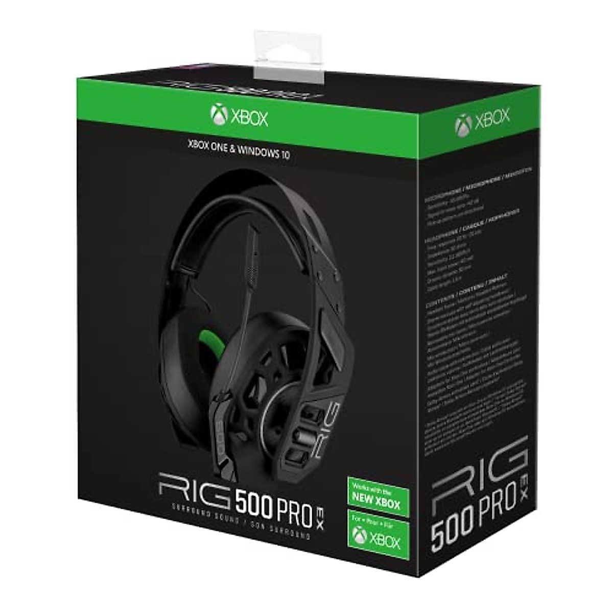 RIG 500 PRO EX Officially Licensed Xbox Gaming Headset with Dolby Atmos 3D Surround Sound for Xbox Series X|S, Xbox One, Windows 10/11-50mm Speaker Drivers Audio Dial - Black