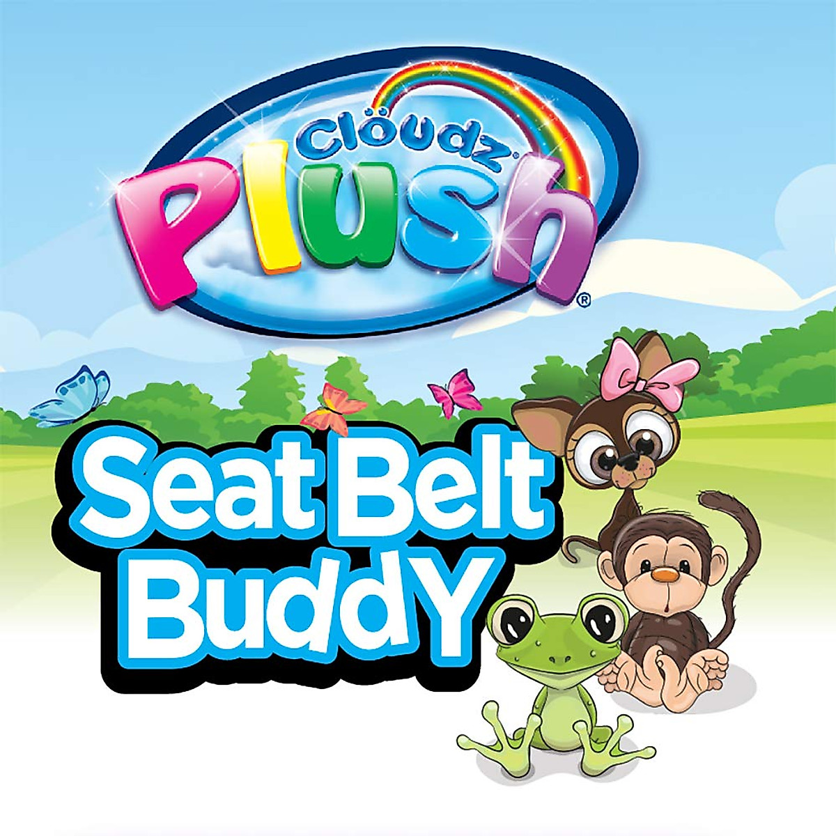 Cloudz Kids Plush Seat Belt Buddy XL Travel Pillow - Cat