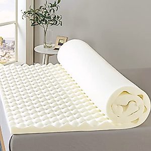 ZINUS 2 Inch Copper Cooling Memory Foam Mattress Topper with Airflow Design, Queen, White