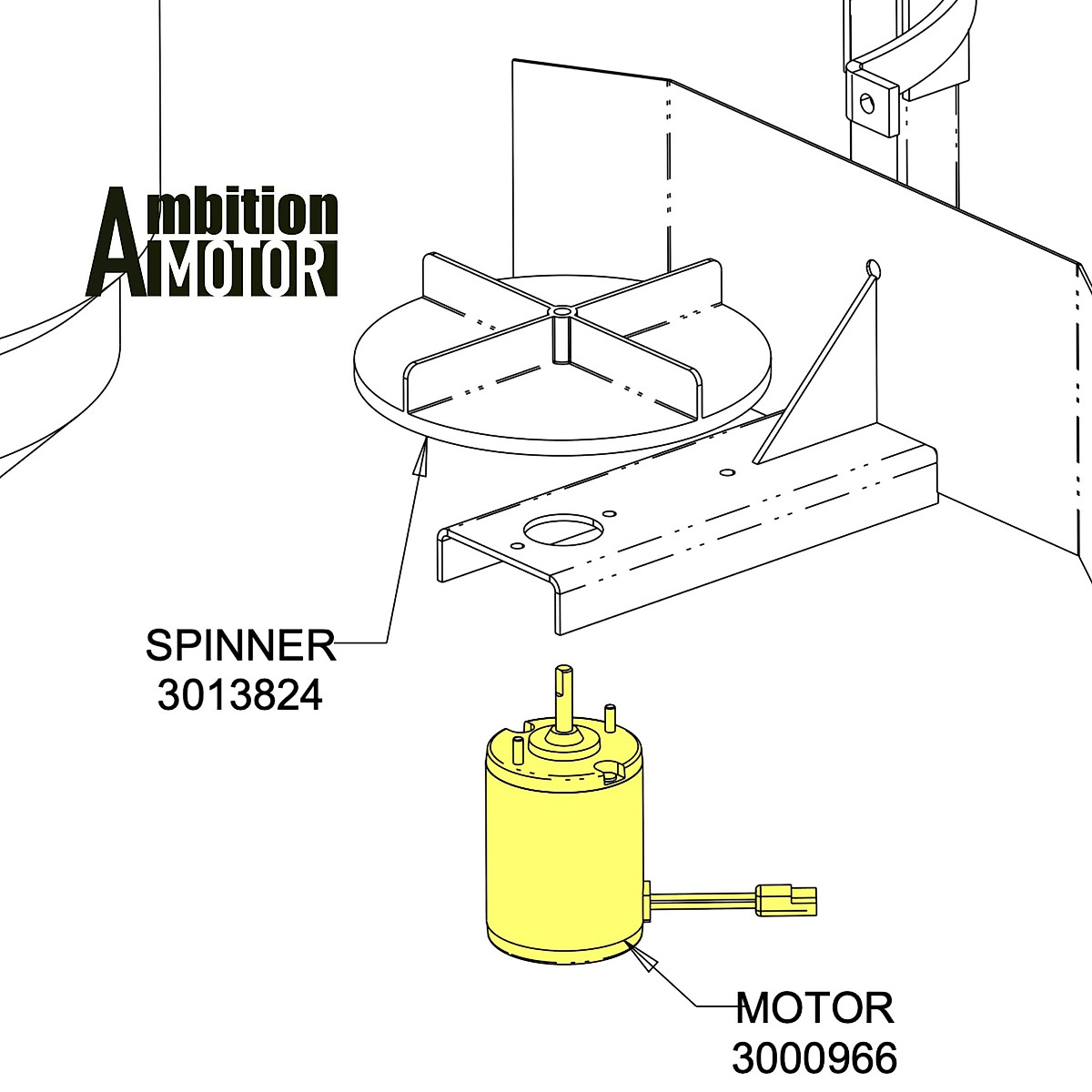 AMBITIONMOTOR Salt Spreader Motor Replaces Buyers SaltDogg 3000966 for ATVS15A UTVS16