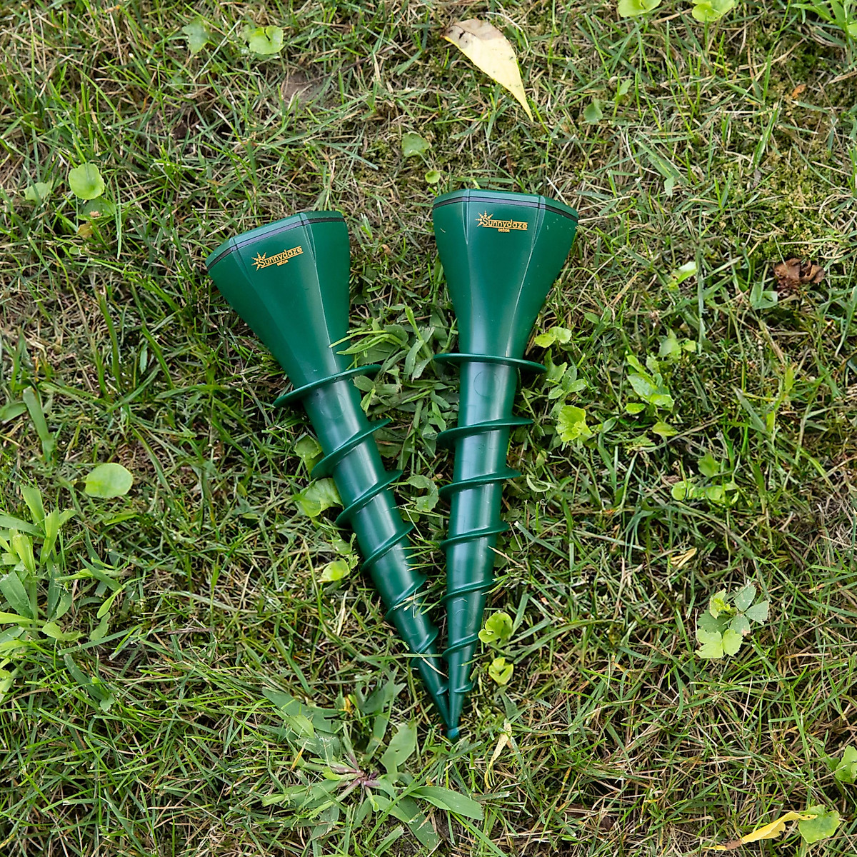 Sunnydaze Spiral Ultrasonic Solar Mole Repellent Stakes - 3 Working Modes - Easy to Install - Child and Pet Safe - 2-Pack