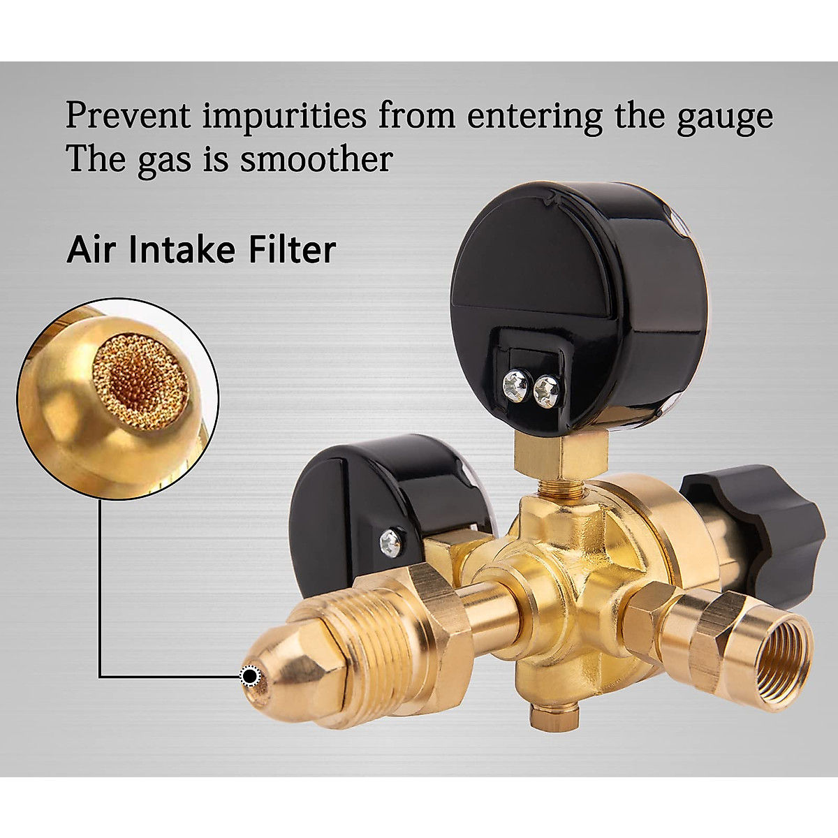 CGA580 Argon CO2 Regulators, Argon Gauges Gas Welding Regulator Compatible with Mig Tig Miller Lincoln Weld 0-4500PSI / 0-10BAR - CO2 Argon Regulator with 6.6Ft Hose