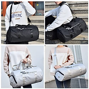 Sutmdo Gym Bags for Men and Women, Lightweight Carry-On,Sport Duffel bag with Shoe and Wet Compartments, Duffel Bag for School Practice or Overnight Travel Weekend (10black)