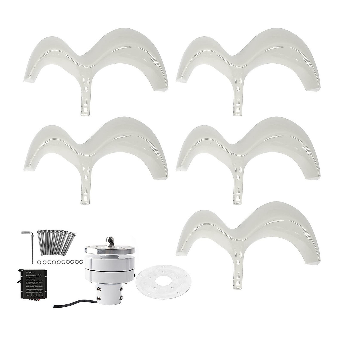 Wind Turbines Kit 600W Automatic Wind Turbine Kit Wind Power Generator Direction Adjustment Wind Turbines Generator for Home Marine Industrial Energy (48V)