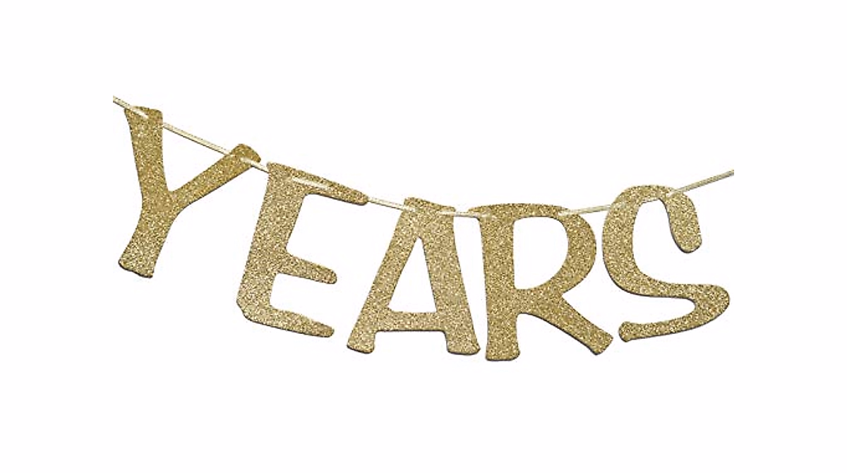 12 Years Loved Gold Glitter Banner | 12th Birthday & Anniversary Decor