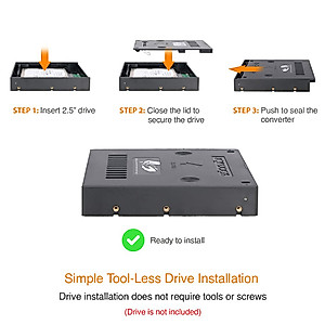 ICY DOCK 2.5 inch to 3.5 inch SATA HDD & SSD Mounting Kit for Internal 3.5" Drive Bay with Removable Cover | EZConvert Lite MB882SP-1S-2B