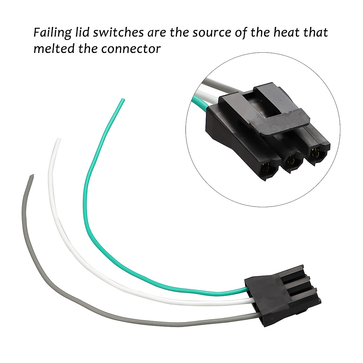 Lid Switch Connector Wire Harness for WP2172937, 2172937, AP6005924, 6005924, PS1173898