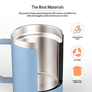 Self Heating Coffee Mug,Heated Cup 12oz,Coffee Warmer with Mug Set,Electric 10W,USB Powered Mug Warmer,131℉ Beverage Cup Warmer for Desk Home & Office (Cerulean)