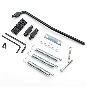 Black Electric Guitar Tremolo Bridge with Bar Double Strat Locking for Floyd Rose Type