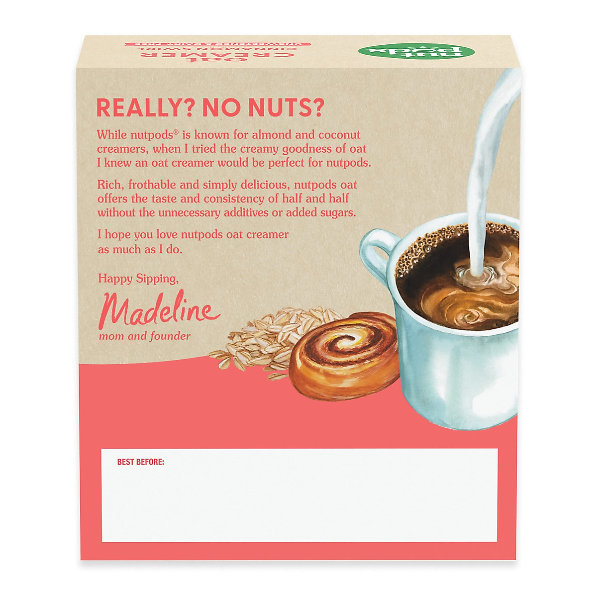 nutpods Oat Cinnamon Swirl Coffee Creamer - Unsweetened Oat Milk Creamer - Nut-Free Non Dairy Creamer - Keto, Gluten Free, Non-GMO, Vegan, Sugar Free, Kosher (3-Pack)