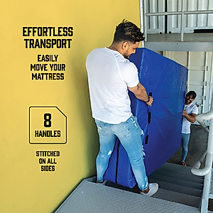 Mattress Bags for Moving with 8 Handles Full XL - 2 PACK Extra-Thick Mattress Bag for Moving - Reusable Mattress Storage Bag - Zippered Mattress Cover for Moving, Moving Mattress Bag Protector
