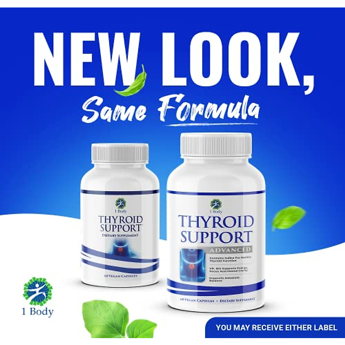 Thyroid Support Supplement for Women and Men - Energy & Focus Support Formula - Vegetarian & Non-GMO - Iodine, Vitamin B12 Complex, Zinc, Selenium, Ashwagandha, Copper, Coleus Forskohlii, & More 30 Day Supply