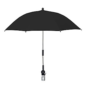 LFDecor Chair Umbrella with Clamp, Adjustable Beach Universal, UV Protection Sunshade for Patio, , Stroller, Sport, Wheelchair and Wagon, black, 21.7 inch