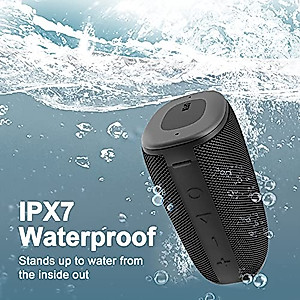 IPX7 Waterproof Bluetooth Speaker, Hadisala H3 Portable Wireless Speaker Bluetooth 5.0 with Rich Bass HD Stereo Sound 15H Playtime USB-C Charge, Shower Speaker TWS Pairing for Home, Outdoors, Travel