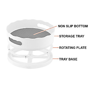 Lazy Susan Countertop Turntable. Kitchen Pantry Cabinet Rotating Organizer. Spice Storage Rack. Bathroom Vanity Shelf Table