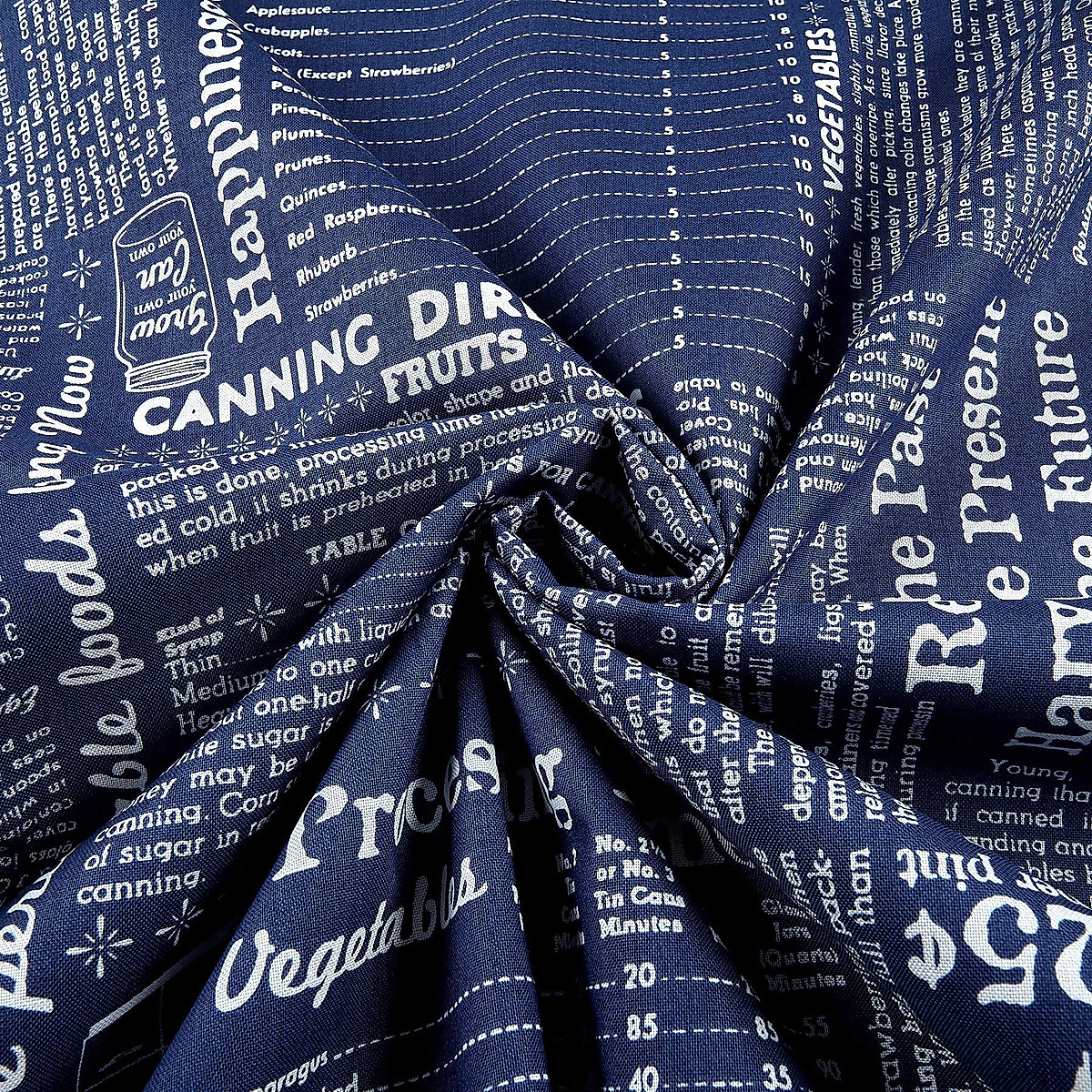 Farm Girl Vintage Canning Denim, Quilting Fabric by the Yard