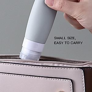 LARPIPAO TSA Certified Portable Soft Silicone Travel bottles Set - 6 Pack Leakproof Silicone Travel Bottles,Cosmetic Toiletry Containers(Label stickers)