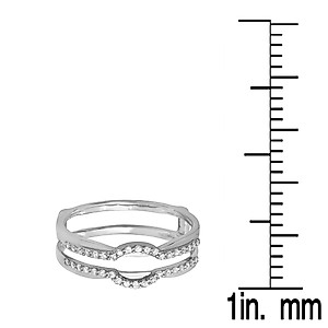 Dazzlingrock Collection 0.28 Carat (ctw) Round Diamond Wedding Band Enhancer Double Ring 1/4 CT, 14K White Gold, Size 7