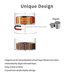 MESAILUP Belt Rack Organizer 5 Layers Acrylic Display Case with Magnet Storage Holder for Accessories like Watches, Jewelry, Makeup, Bracelets, Rings, Craft Toy & Tie