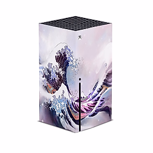 TACKY DESIGN Watercolor Wave Skin Compatible for Xbox Series x Skin & Two Controller Skin, Xbox x Sticker Premium Vinyl 3M Decal Full wrap, Xbox Cover