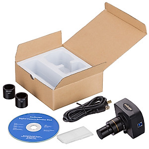 AmScope MU1003-CK 10MP Live Video USB3.0 Digital Microscope Camera 10 MP + Calibration Kit