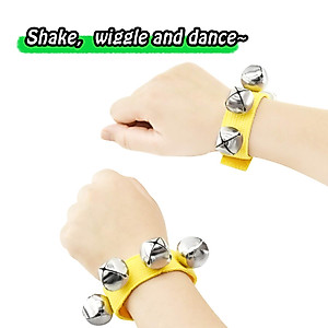MUSICUBE Band Wrist Bells 12 Pairs 24 Pcs Kids Musical Rhythm Instrument Hand Percussion Jingle Bells Ankles Bells