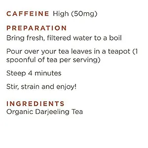 Darjeeling Tea - Organic - Loose Leaf - Bulk - Non GMO - 96 Servings, 8 oz