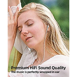 USB C Earphones, iFory HiFi Stereo Type C Earbuds Stereo in-Ear Earbud USB C Headphones with Mic and Volume Control Compatible with Google Pixel 3/2/XL, Sony XZ2, iPad Pro White