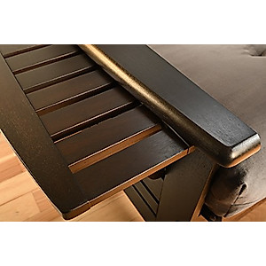 Kodiak Furniture Phoenix Queen Size Futon Set in Butternut Finish, Suede Black Mattress