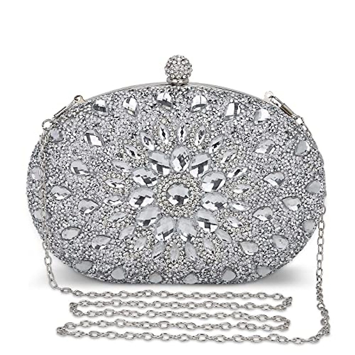 UBORSE Clutch Bag Women Shoulder Bag Small Crystal Bag Elegant Rhinestone Clutch Evening Purse for Wedding Cocktail Party