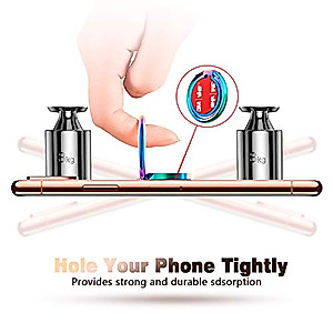 Allengel Cell Phone Ring Holder Finger Kickstand, Bling Pop Phone Ring Grip & Stand, Compatible with iPhone and Most Android Phone (Colorful, Rainbow)