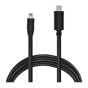 VEBNER 20-Foot Mini USB 5-Pin to USB Type C Cable - Extra Long Tethering Cable - Compatible with Canon, GoPro, Yeti Microphones, Dash Cams, Tomtom GPS Systems, MP3 Players and More.