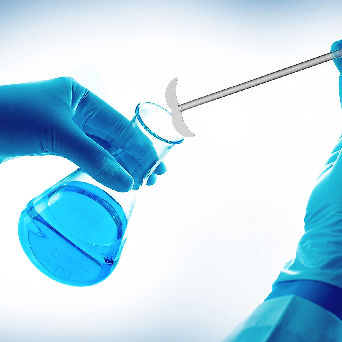 Electric Stirring Rod Overhead Stirrer Mixer Shaft Stainless Steel Mixing Paddle Chemistry Experimental Stirring Bar for Flask in Lab