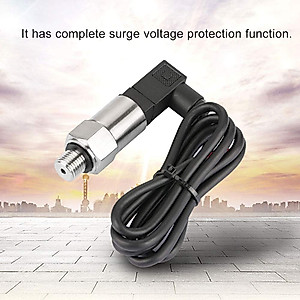 Pressure Transducer, Water Pressure Transducer 4-20mA Output G1/4" Silicon Pressure Transmitter Transducer for Water Gas Oil(0-0.5MPA)