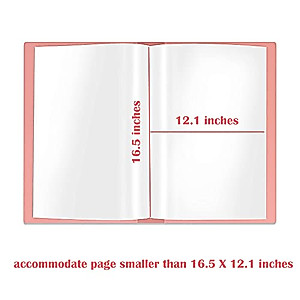Diamond Painting Storage Presentation Book 40 Clear Pockets Sleeves Protectors Art Portfolio Clear Book for 30 x 40 cm Diamond Painting (Can Accommodate 16.5 X 12.1inch) - Pink