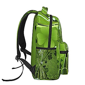 ROSIHODE St. Patrick's Day Shamrocks Backpack School Bookbag for Boys Girls Computer Backpacks Travel Hiking Camping Daypack