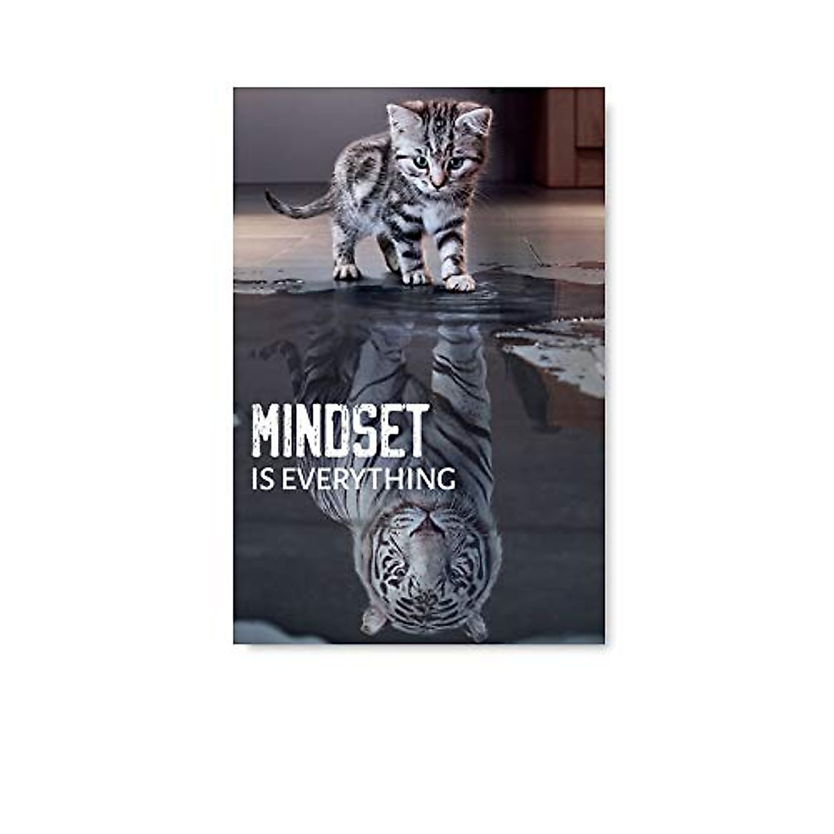Mindset is Everything Poster Art Funny Cat Illustration Inspirational Poster Motivational Art Unframed Room Decor Printed Art Picture Mindset is Everything Cat 8" x 12"
